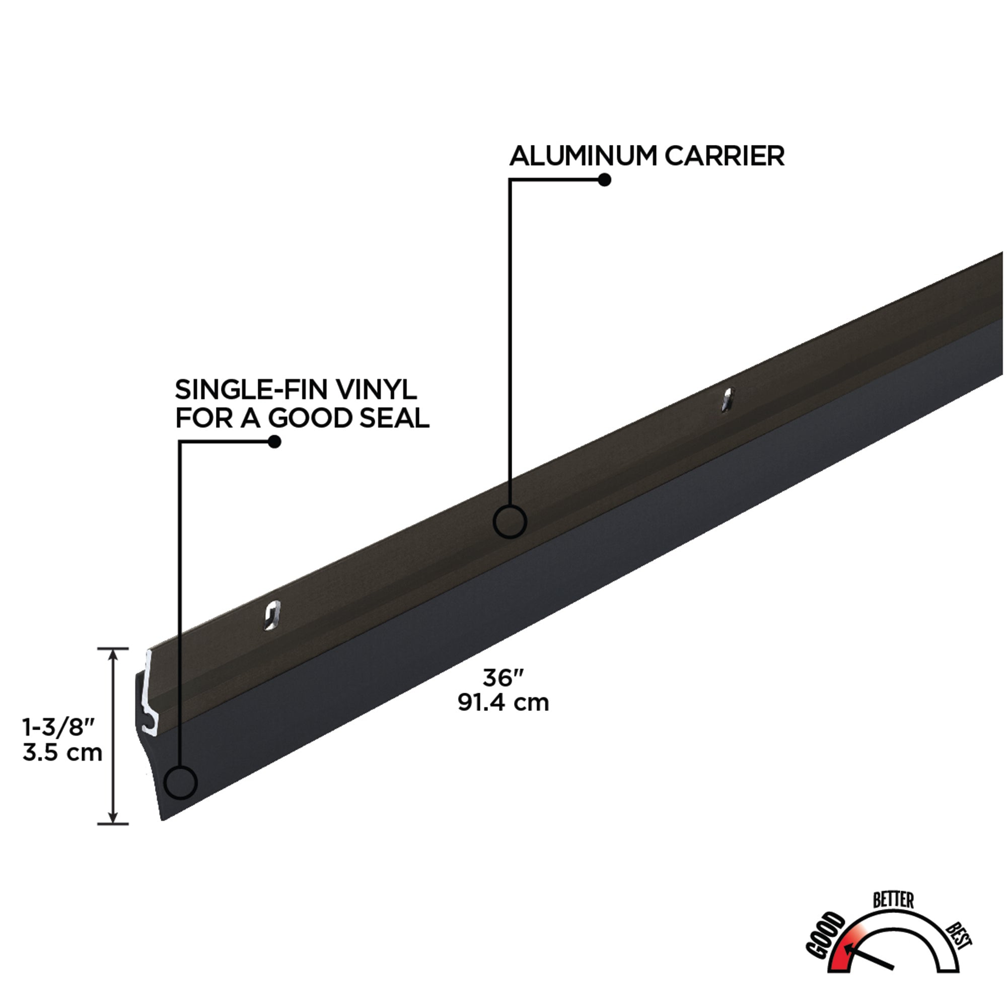 36 in. Aluminum and Vinyl Standard Screw-on Door Sweep – M-D Building ...