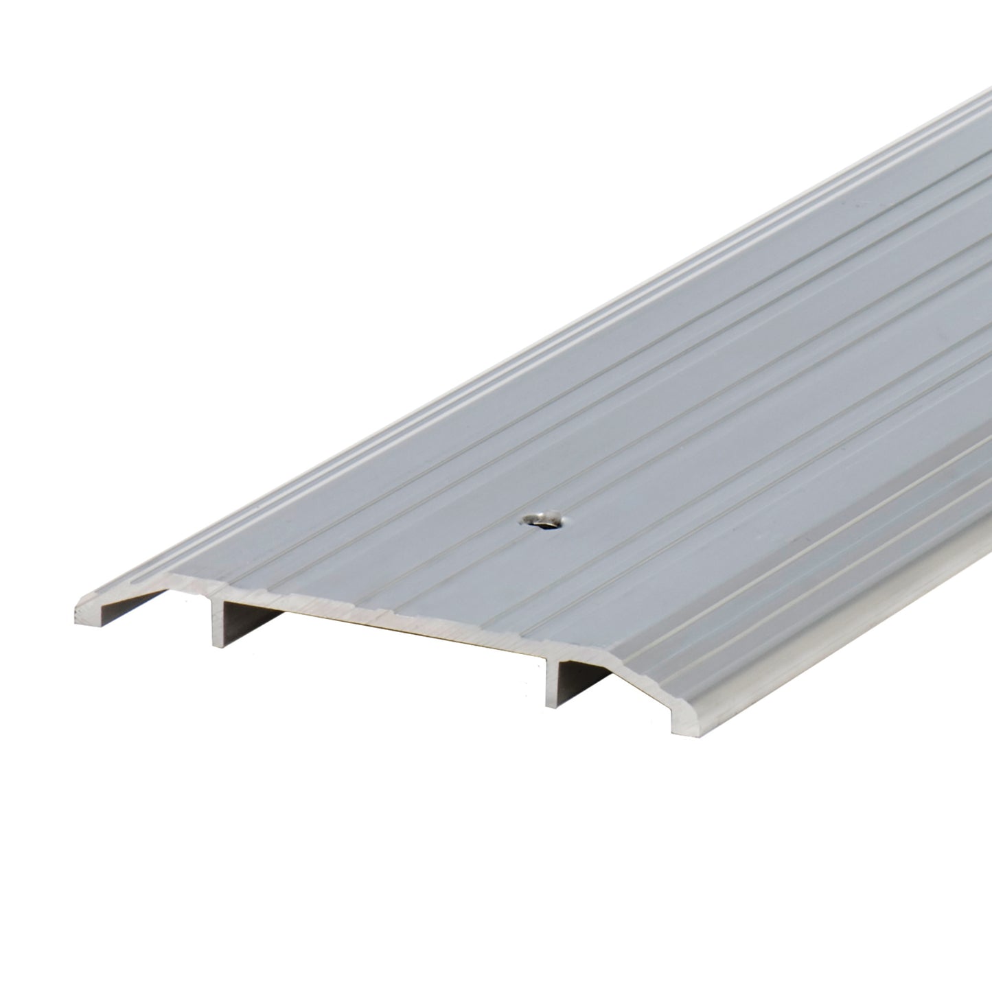 1/2 in. x 36 in. Silver Aluminum Heavy-Duty Commercial Flat-Profile Th ...