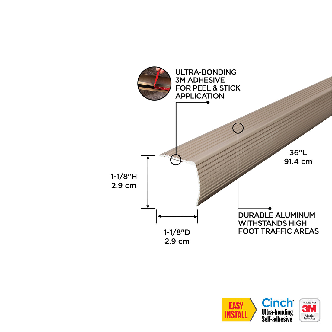Aluminum CINCH® Fluted Stair Edging – M-D Building Products