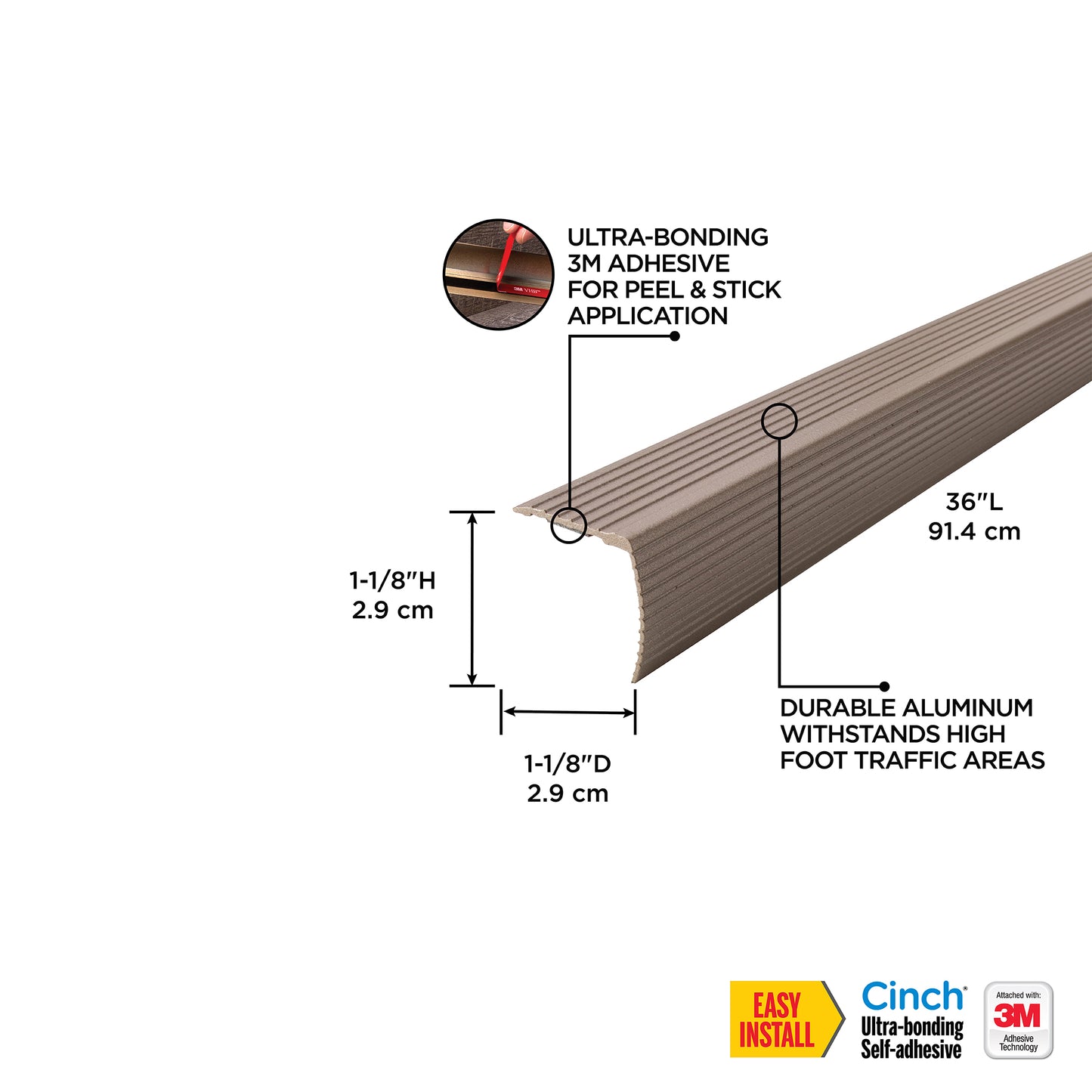 Aluminum CINCH® Fluted Stair Edging – M-D Building Products
