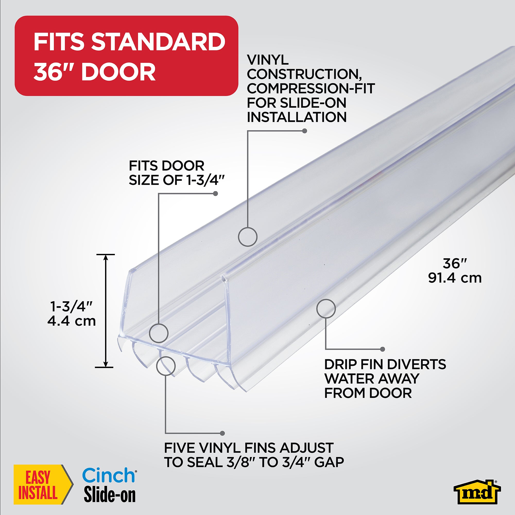 Vinyl CINCH® U-Shape Slide-On Under Door Seal – M-D Building Products
