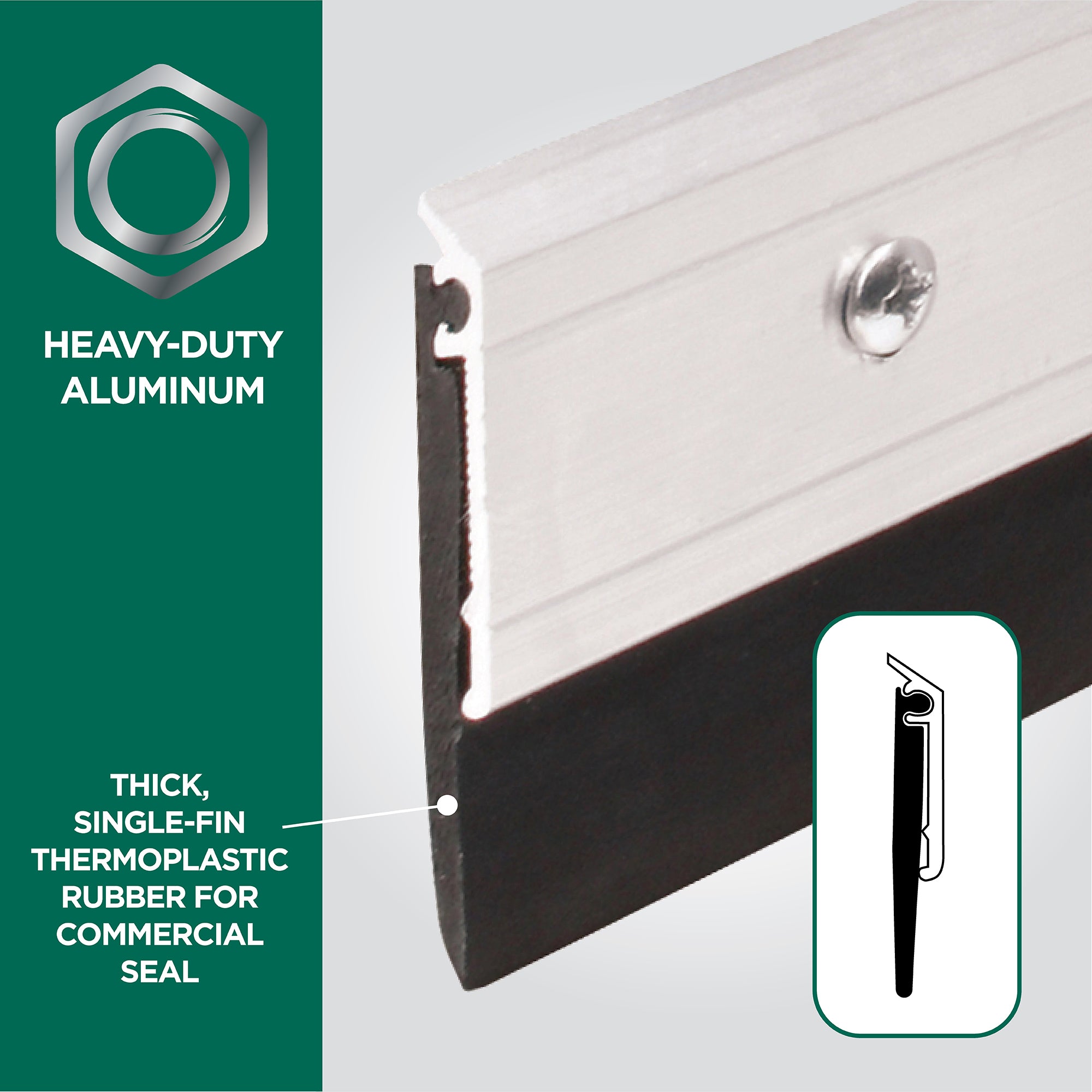Aluminum and Thermoplastic Rubber Commercial Screw-on Door Sweep – M-D ...