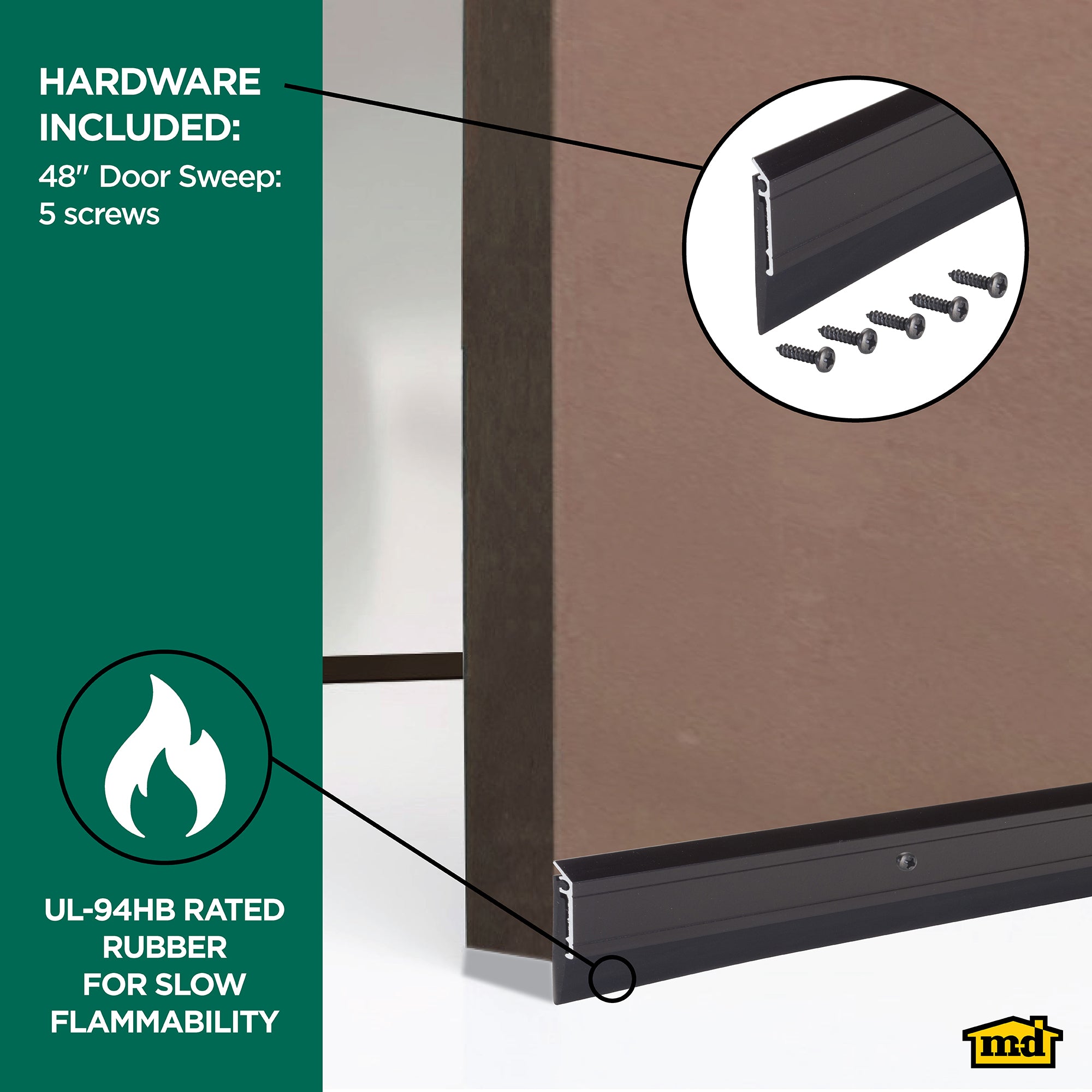 Aluminum and Thermoplastic Rubber Commercial Screw-on Door Sweep – M-D ...
