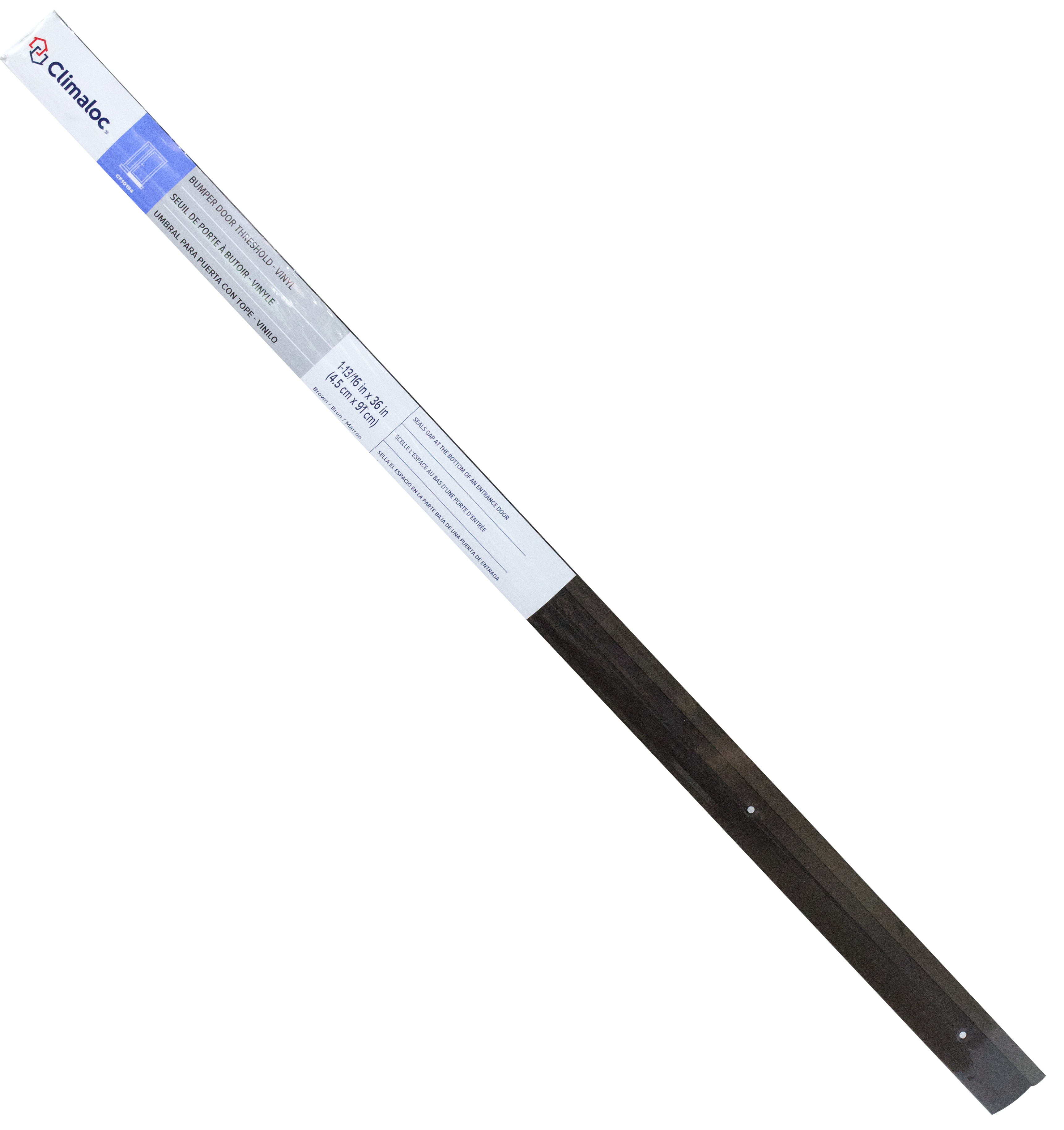 1-3/4 in. x 36 in. Brown Vinyl and Vinyl Heavy Duty Low-Profile Outswi ...
