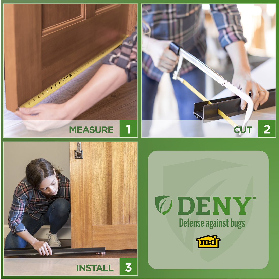 Vinyl DENY™ U-Shape Slide-On Under Door Seal – M-D Building Products
