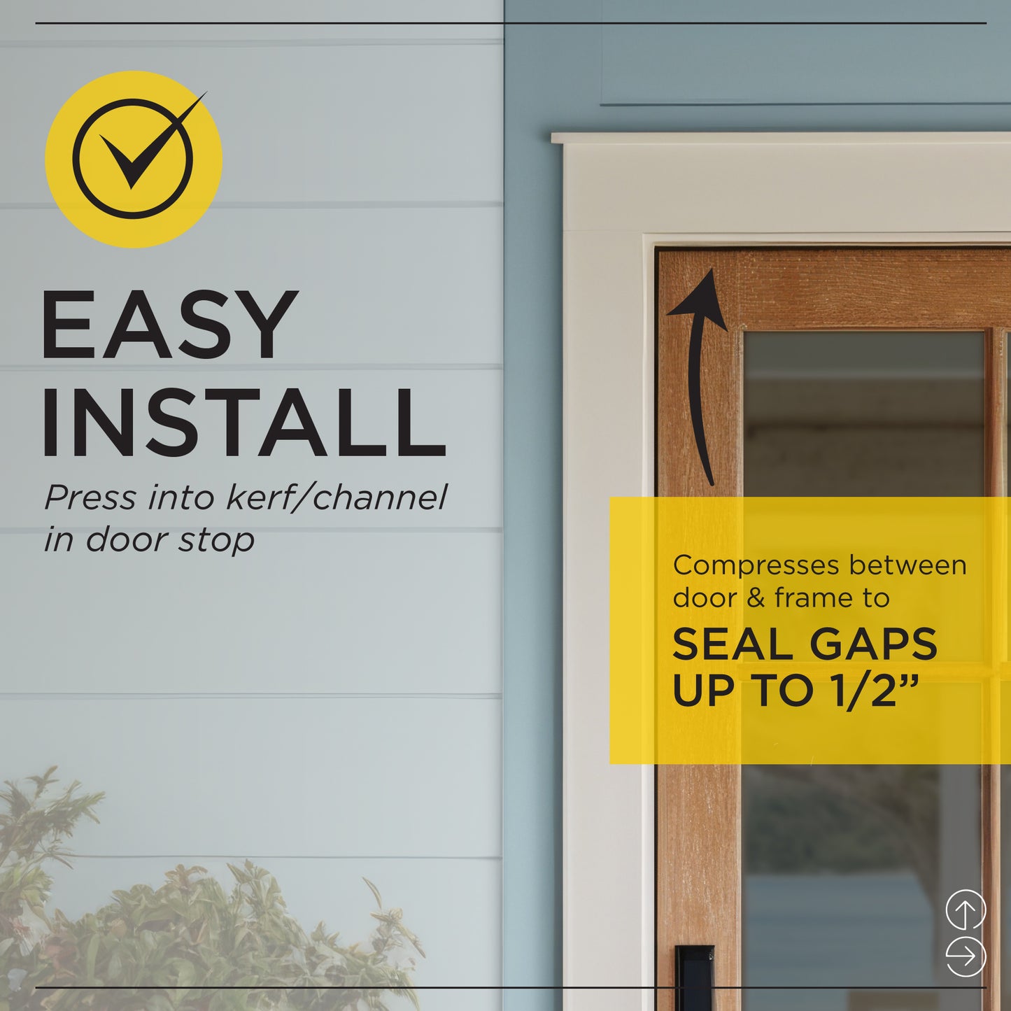 Heavy-duty Aluminum & Premium Rubber Screw-On Top and Sides Door Seal ...