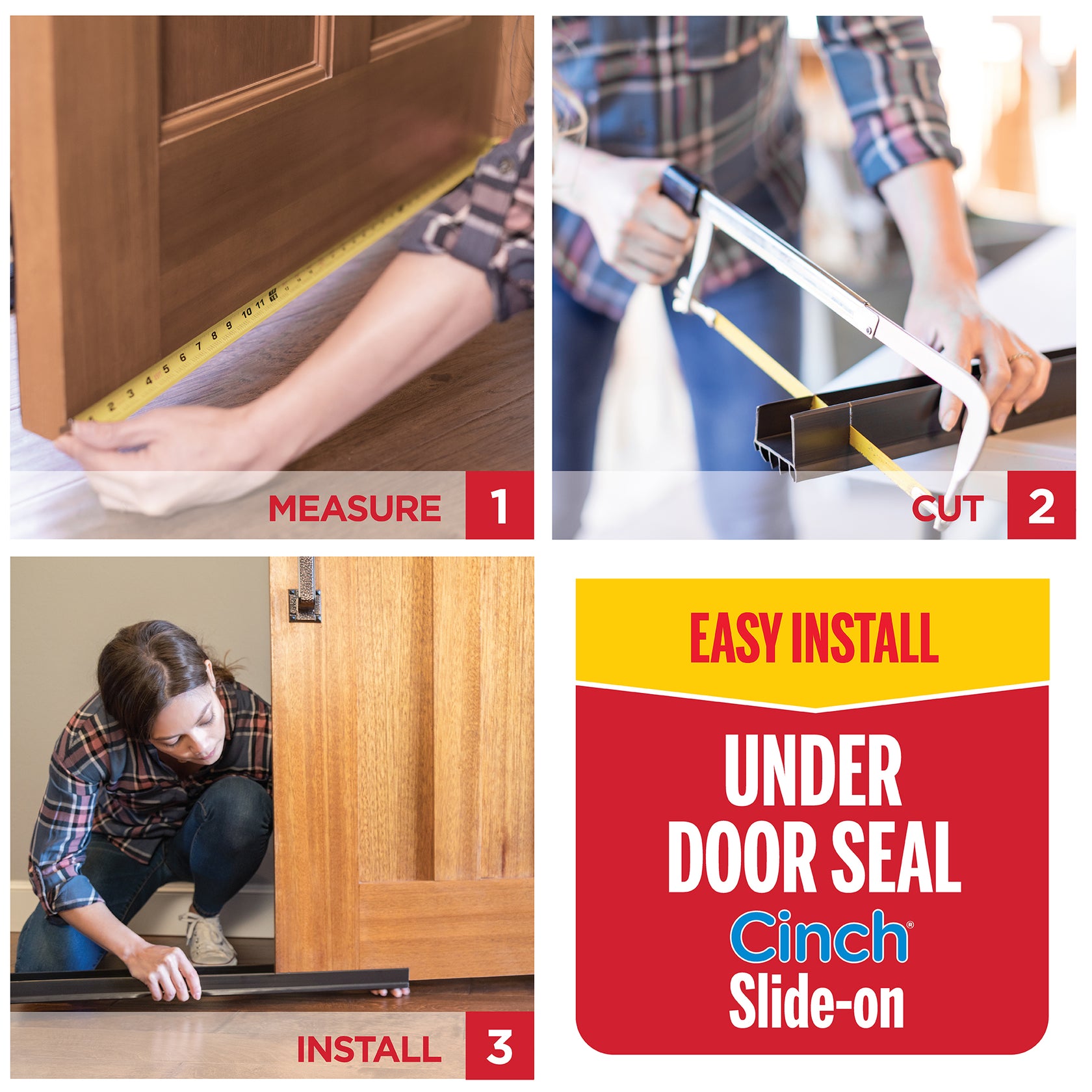 Vinyl & Rubber CINCH® Slide-On Interior Under Door Seal – M-D Building ...
